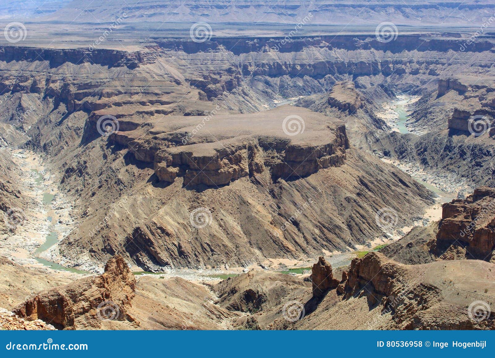 Panorama Fish River Canyon Meander, Namibia Stock Photo - Image of ...