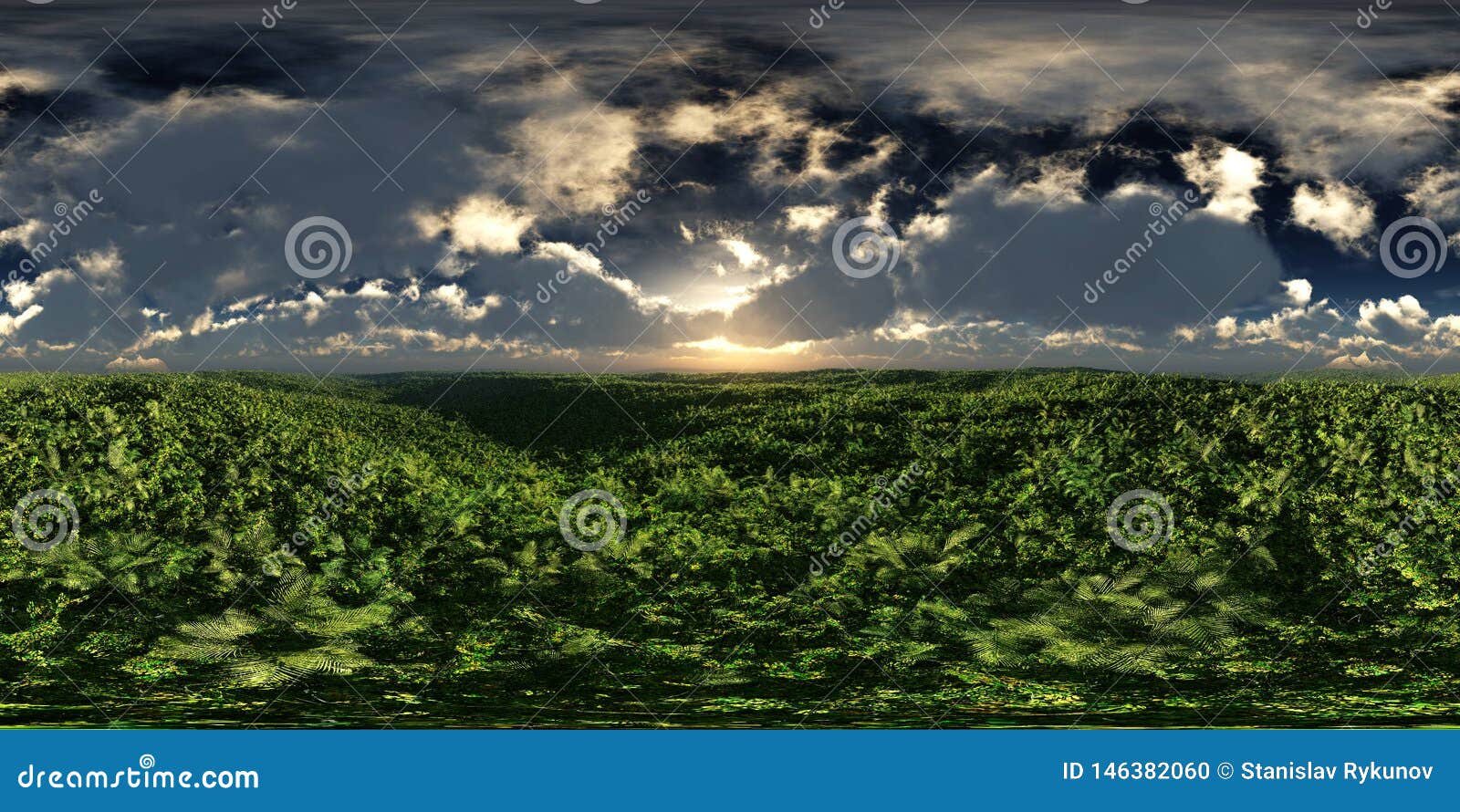 Panorama Of A Flower Meadow, Flower Hills View. HDRI . Equidistant ...