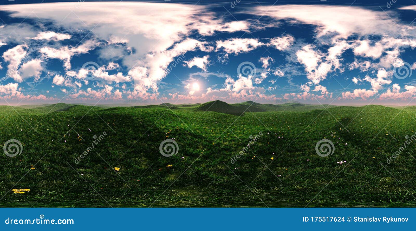 Panorama Of A Flower Meadow, HDRI, Environment Map Royalty-Free Stock ...