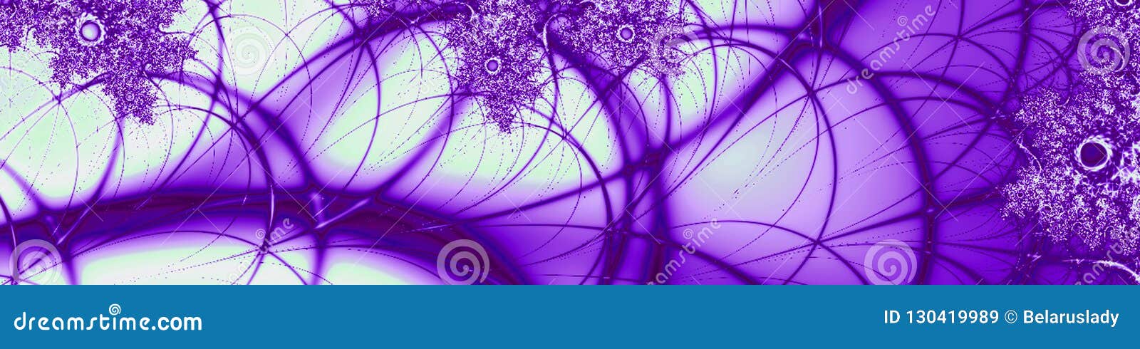 Panorama Fractal in Violet Elements on White Background Stock ...