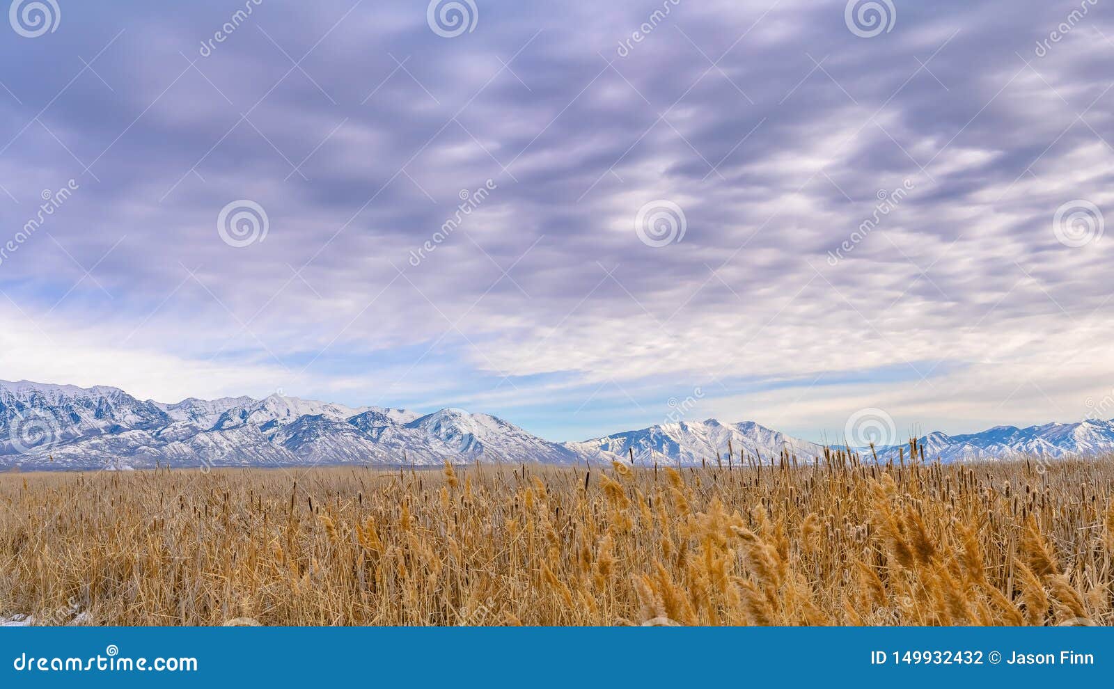Panorama Frame Panorama of a Vast Valley and Distant Snowy Mountain ...