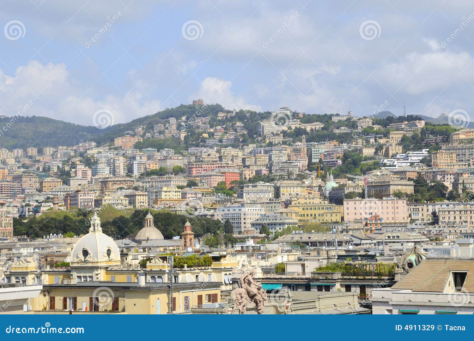 Panorama of Genova, View from Port Stock Image - Image of torre, city ...