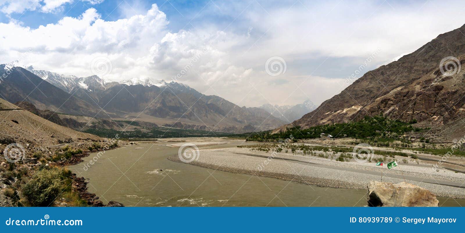 Panorama of Gilgit River, Gilgit-Baltistan Province Pakistan Stock ...