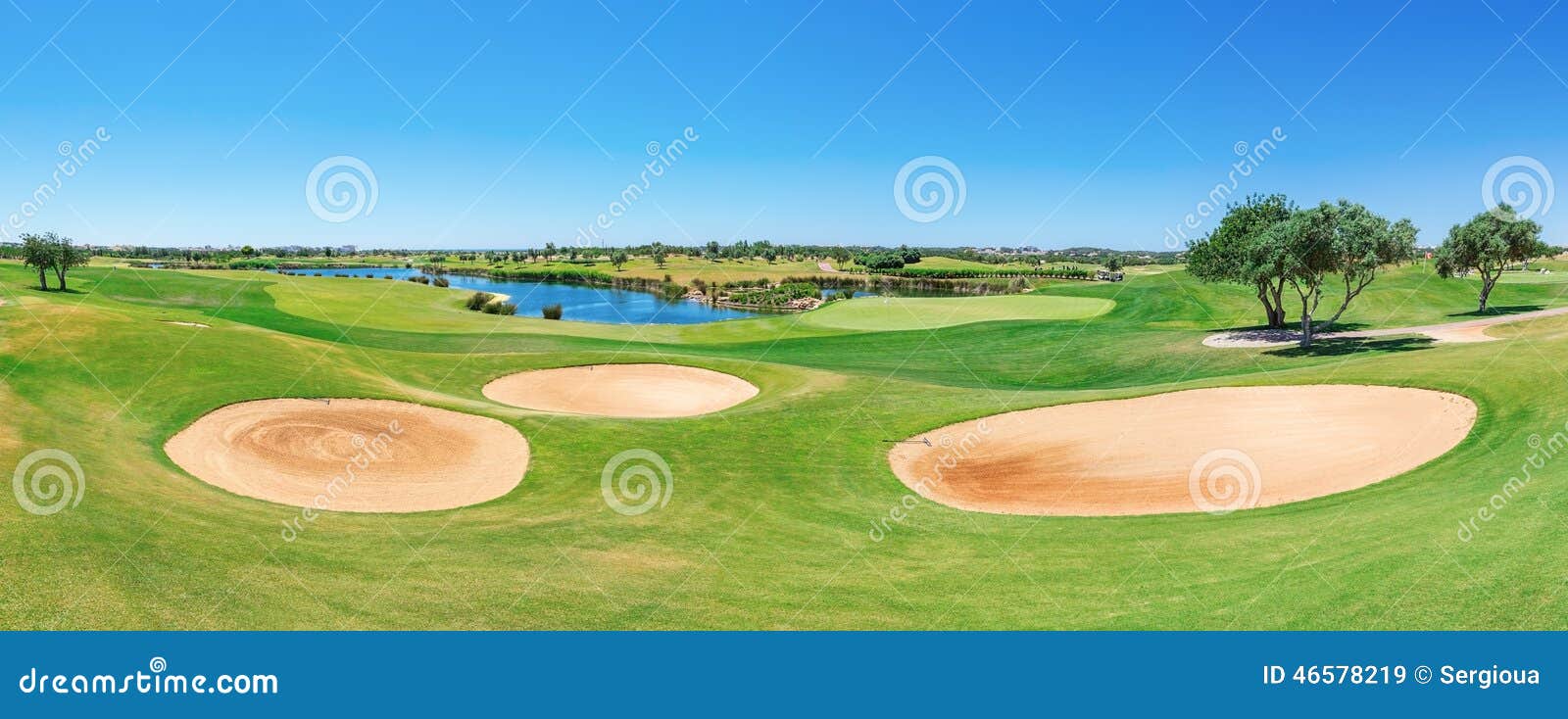 Panorama of the Golf Course. Summer of Tourists Stock Image - Image of ...