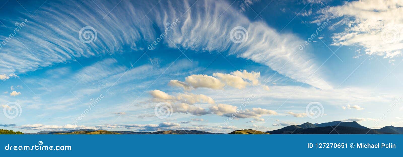 Panorama of a Gorgeous Cloudscape Stock Image - Image of forecast, high ...