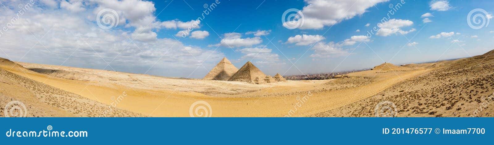 Panorama of the Great Pyramids of Giza, Egypt Stock Image - Image of ...