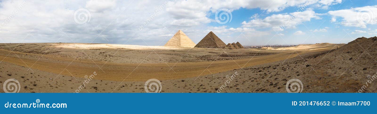 Panorama of the Great Pyramids of Giza, Egypt Stock Photo - Image of ...