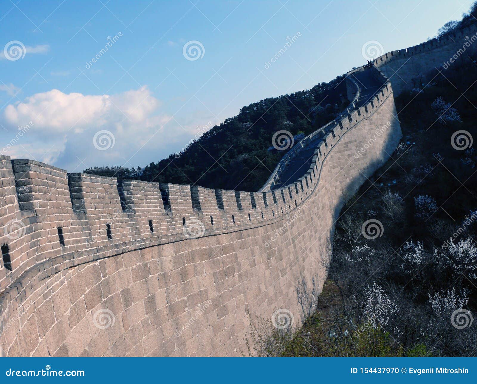 Panorama Great Wall of China Stock Photo - Image of culture ...