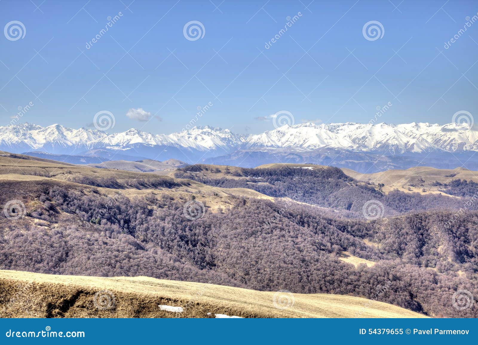 Panorama of the Greater Caucasus Mountain Range Stock Image - Image of ...