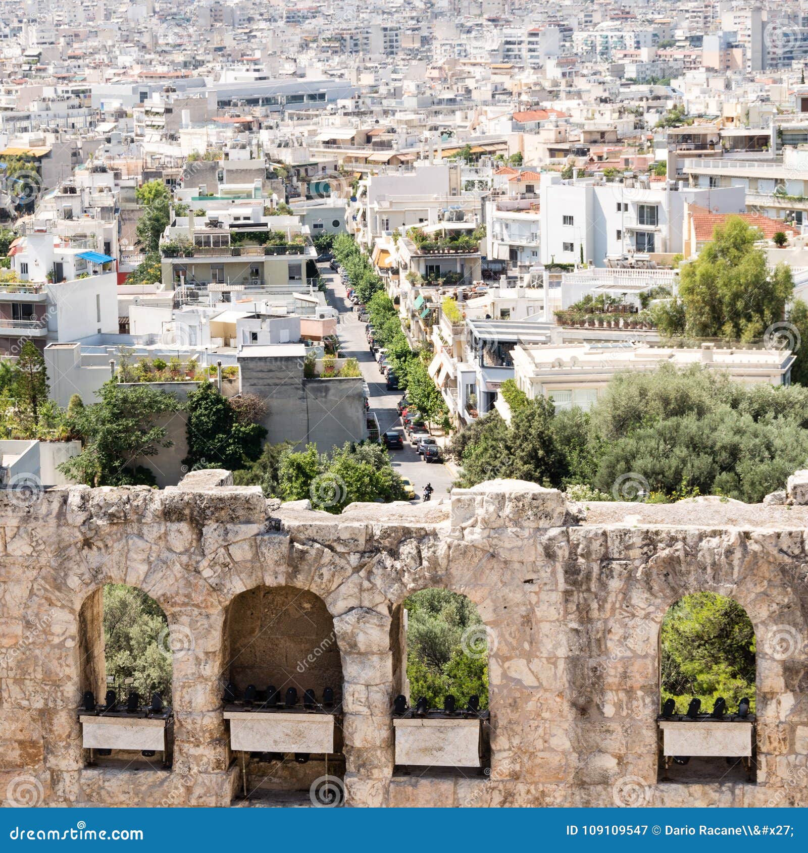 Panorama of the Greek Capitol Athens, from the Acropolis Stock Image ...