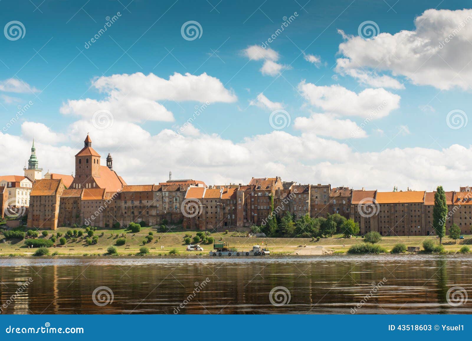 Panorama of Grudziadz, Granaries at Wisla River Stock Image - Image of ...