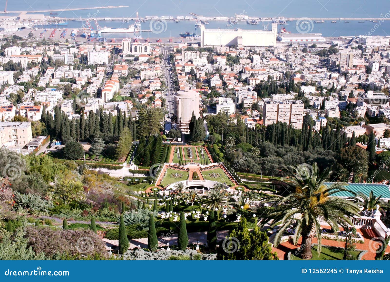 Panorama of Haifa city stock image. Image of commercial - 12562245
