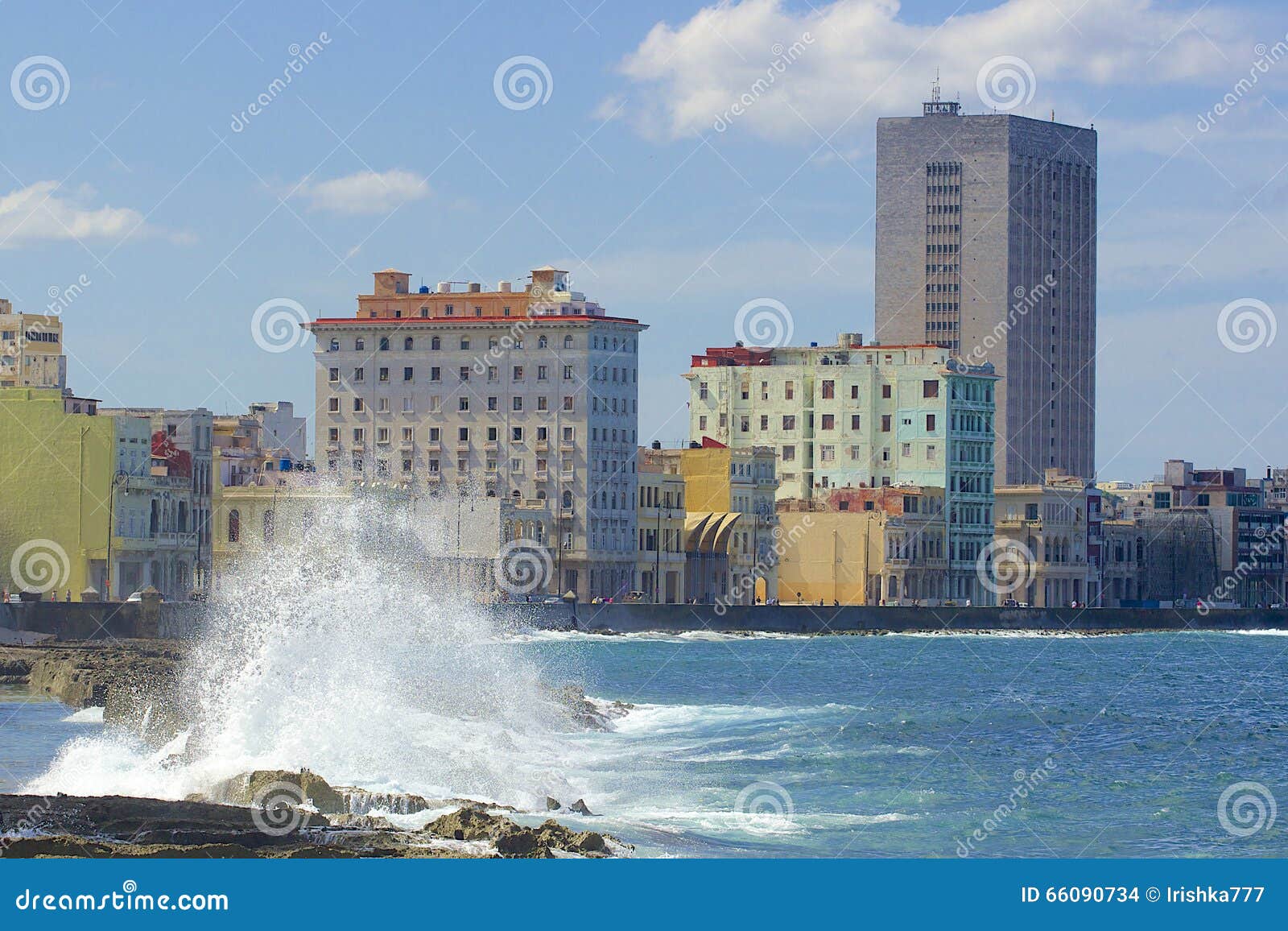 Panorama in Havana, Cuba, Caribbean Stock Photo - Image of modern ...