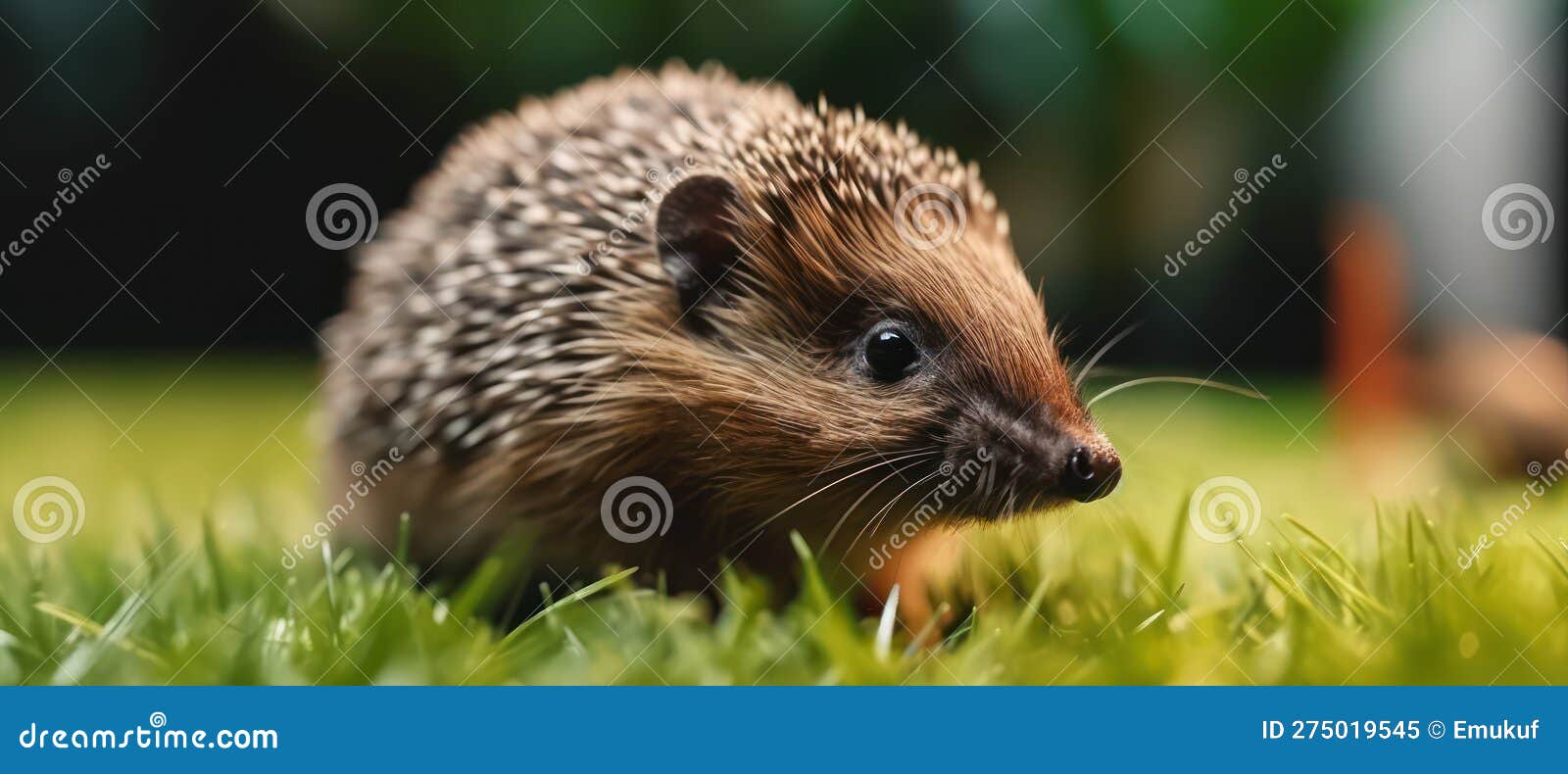 Panorama Hedgehog on a Green Lawn Generative Ai Stock Illustration ...
