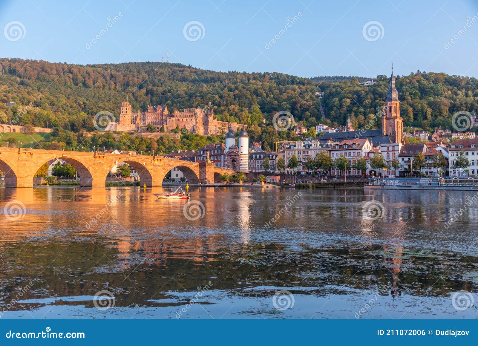 Panorama of Heidelberg Behind Neckar River, Germany Editorial Photo ...
