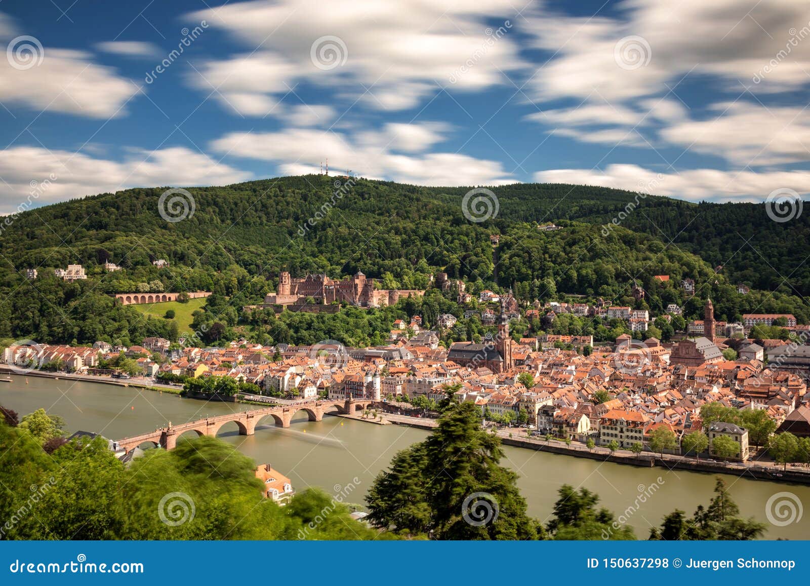 Panorama of Heidelberg stock photo. Image of city, forest - 150637298