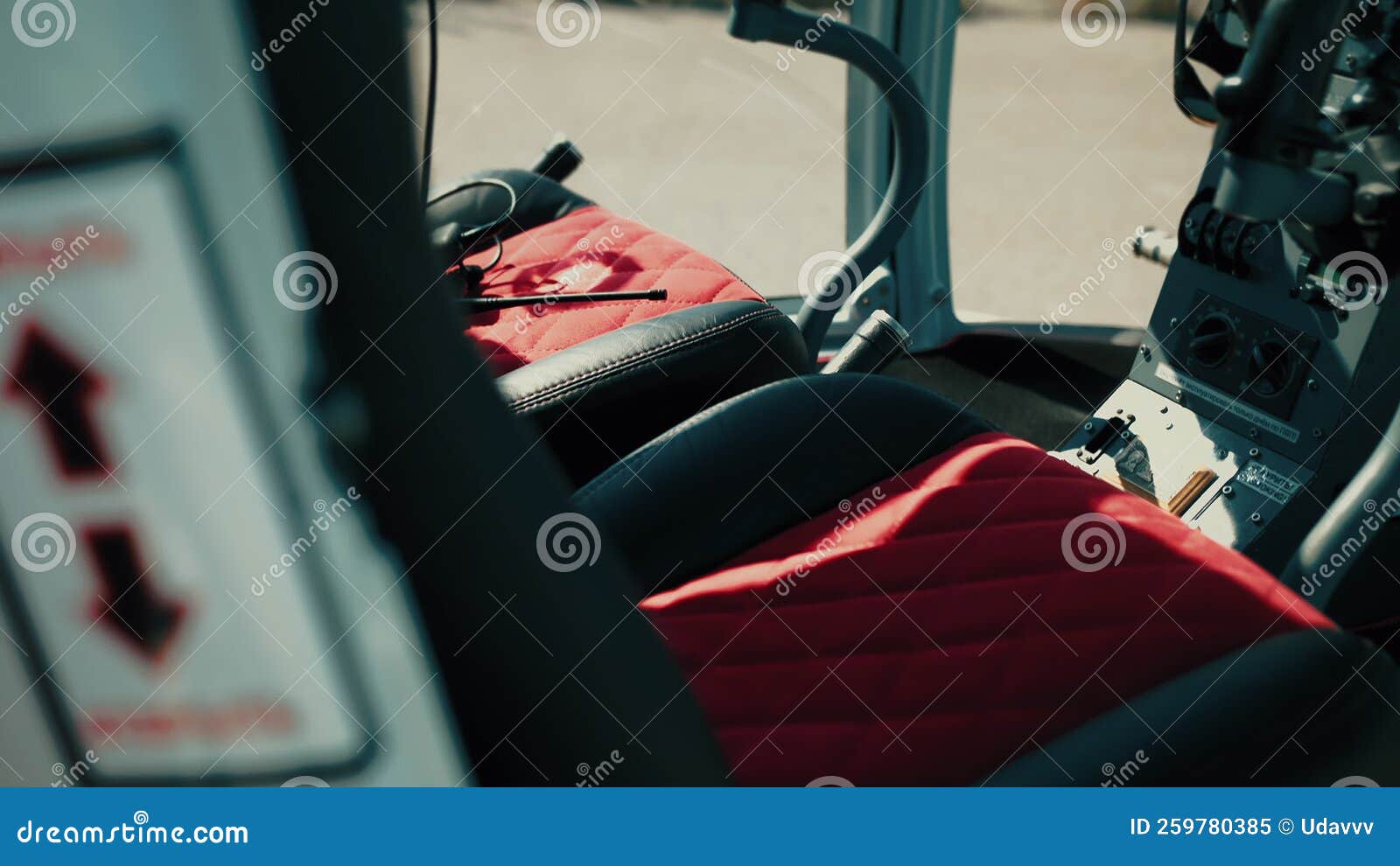 Panorama of the Helicopter Cockpit and Dashboard Inside Stock Video ...