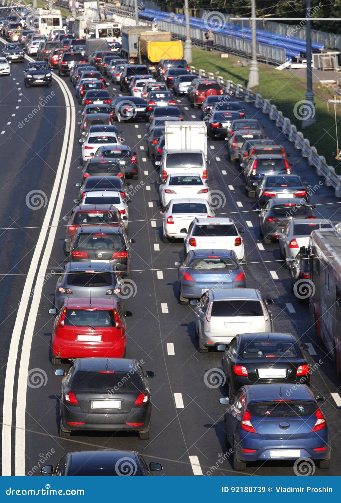Panorama of the Highway with Cars Stock Image - Image of blue, line ...