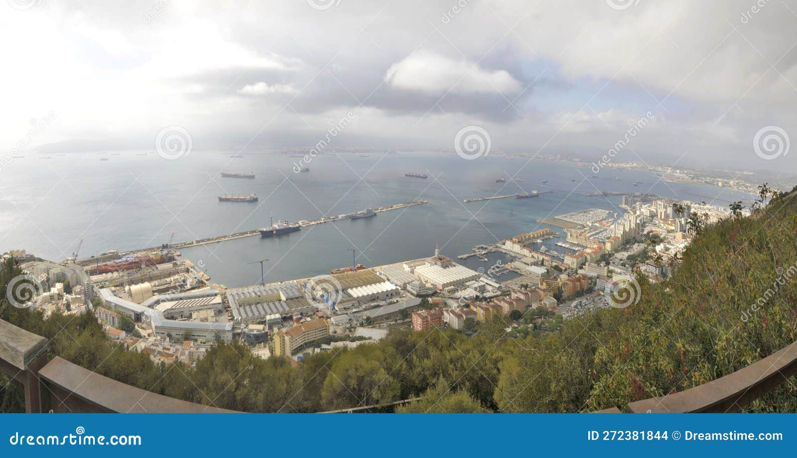 Panorama of the British Port of Gibraltar Stock Photo - Image of ...