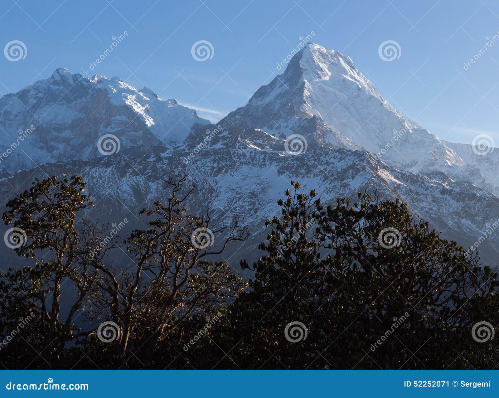 Panorama of the Himalayas in Nepal Spring Stock Image - Image of snow ...