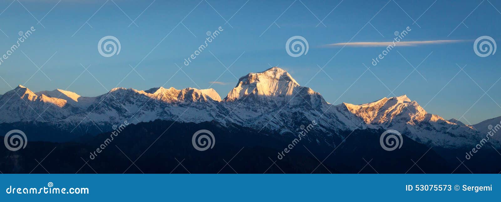 Panorama of the Himalayas in Nepal Spring Stock Image - Image of ...
