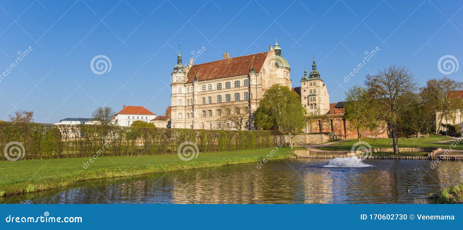 Panorama of the Historic Castle of Gustrow Stock Photo - Image of ...