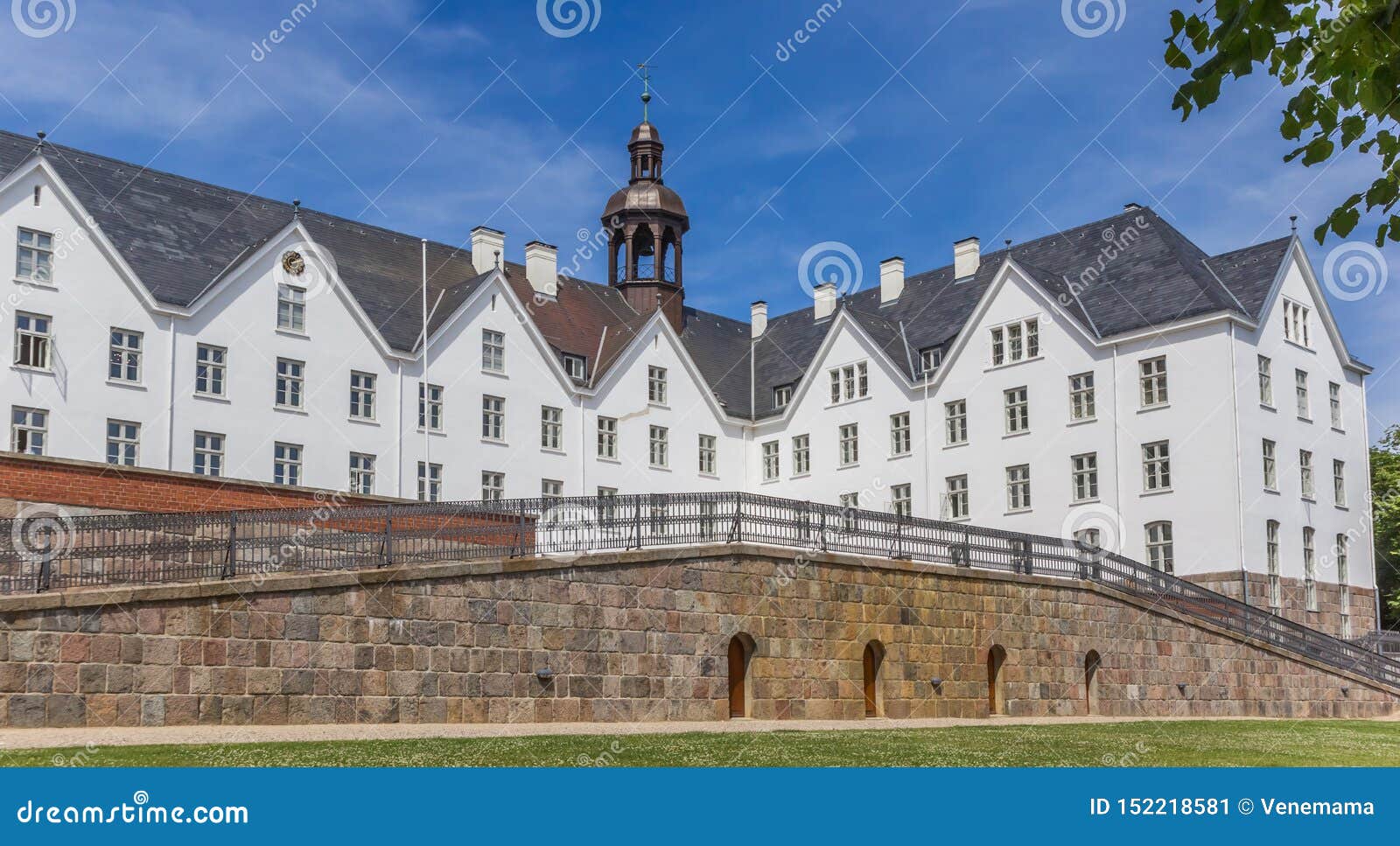 Panorama of the Historic White Castle on the Hilltop in Plon Stock ...