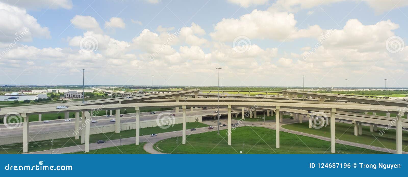 Panoramic Flyover Katy Freeway Interstate 10 Stack Interchange C Stock ...