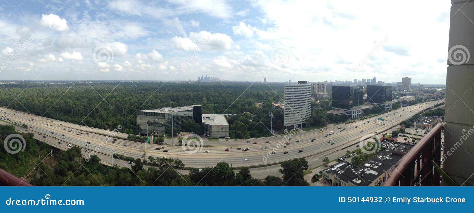 Panorama of Houston Skyline Stock Photo - Image of houston, overlooking ...