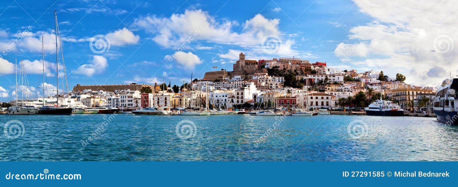Panorama of Ibiza, Spain stock image. Image of architecture - 27291585