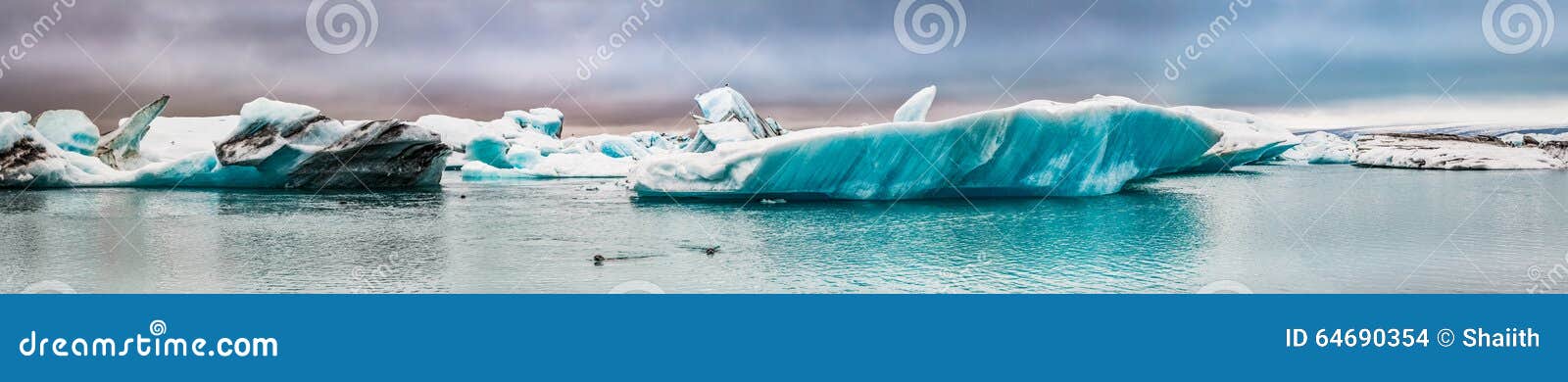 Panorama of the Ice Bay in Iceland Stock Photo - Image of arctic ...