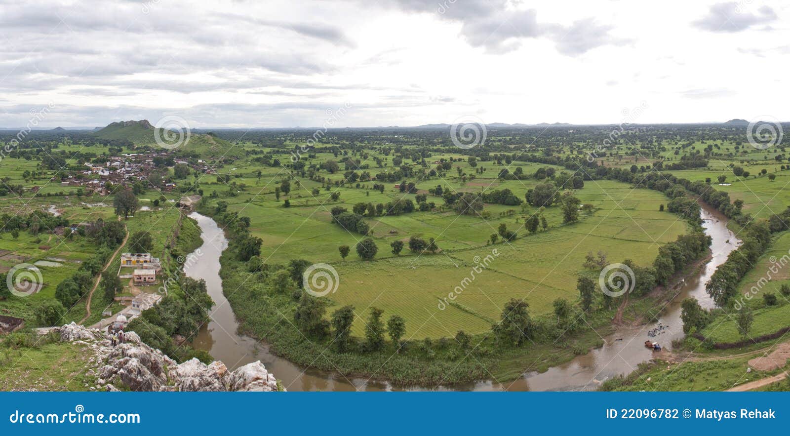 Panorama of Indian Countryside Stock Photo - Image of mountain, hill ...