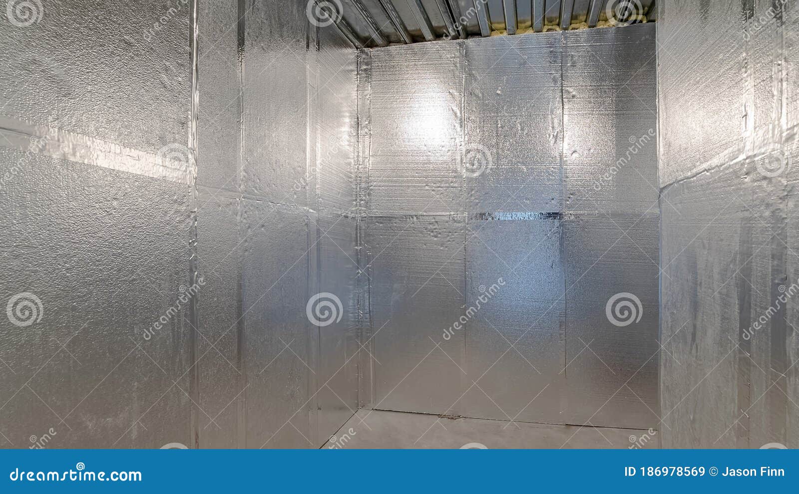 Panorama Interior of an Empty Home Cold Storage Unit Stock Image ...