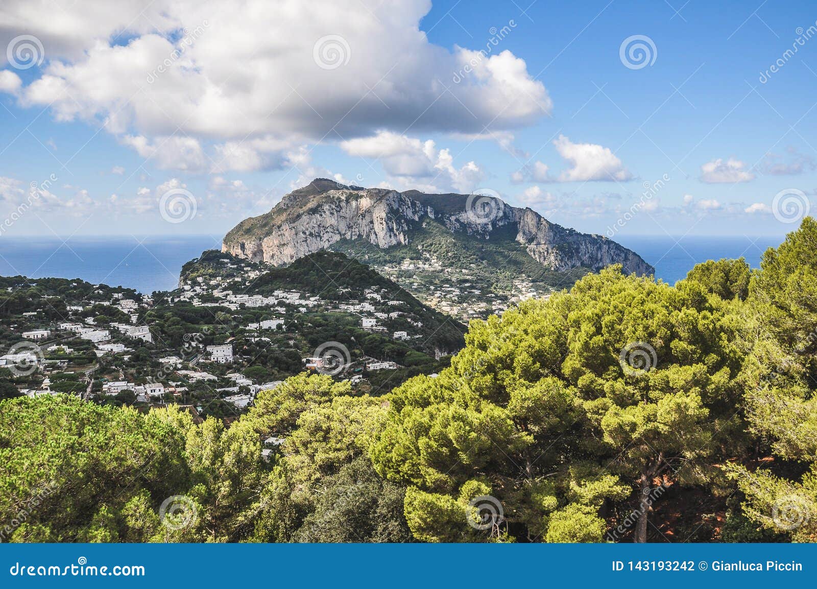 Panorama of the Island of Capri Stock Photo - Image of naples, city ...