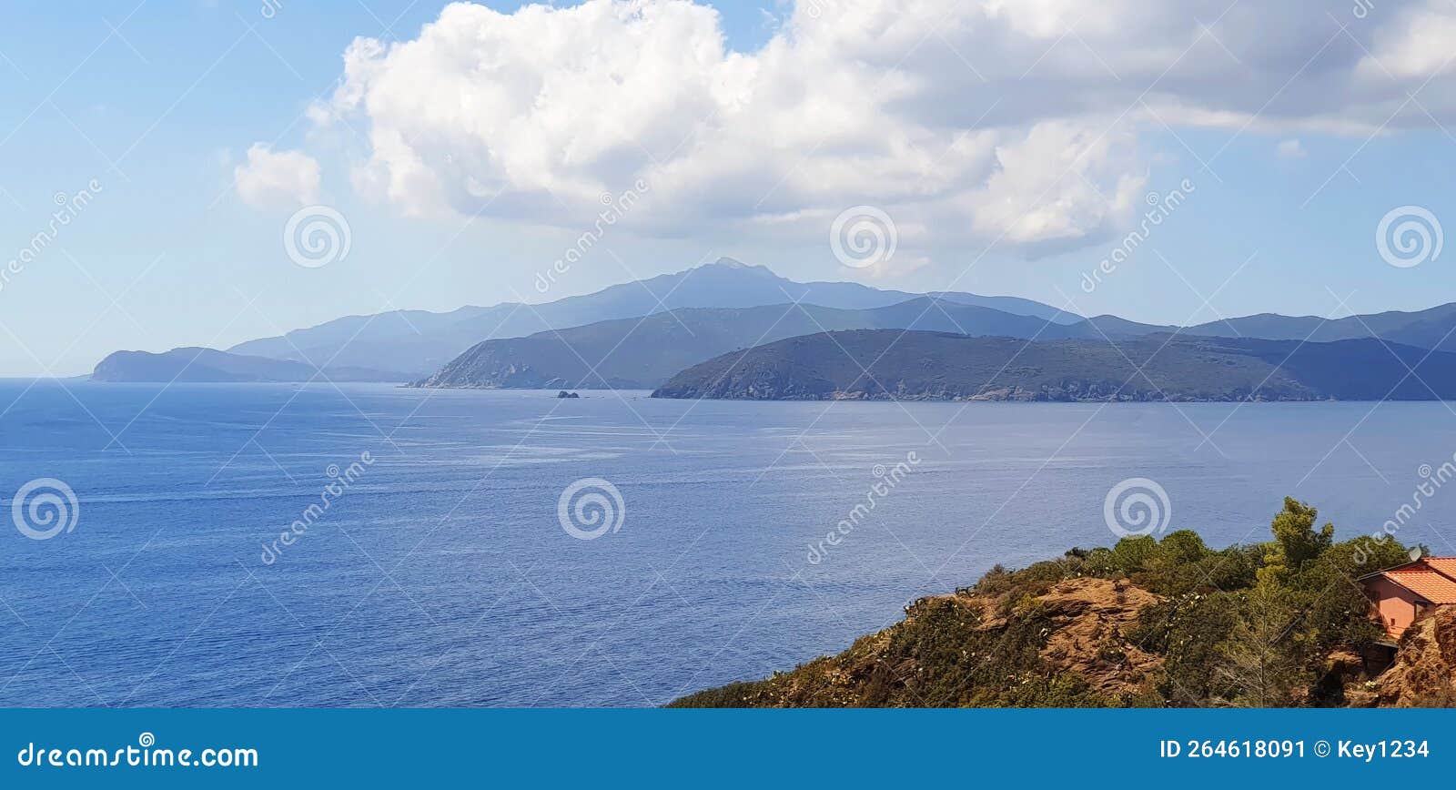 Panorama of the Island of Elba Stock Image - Image of blue, clouds ...