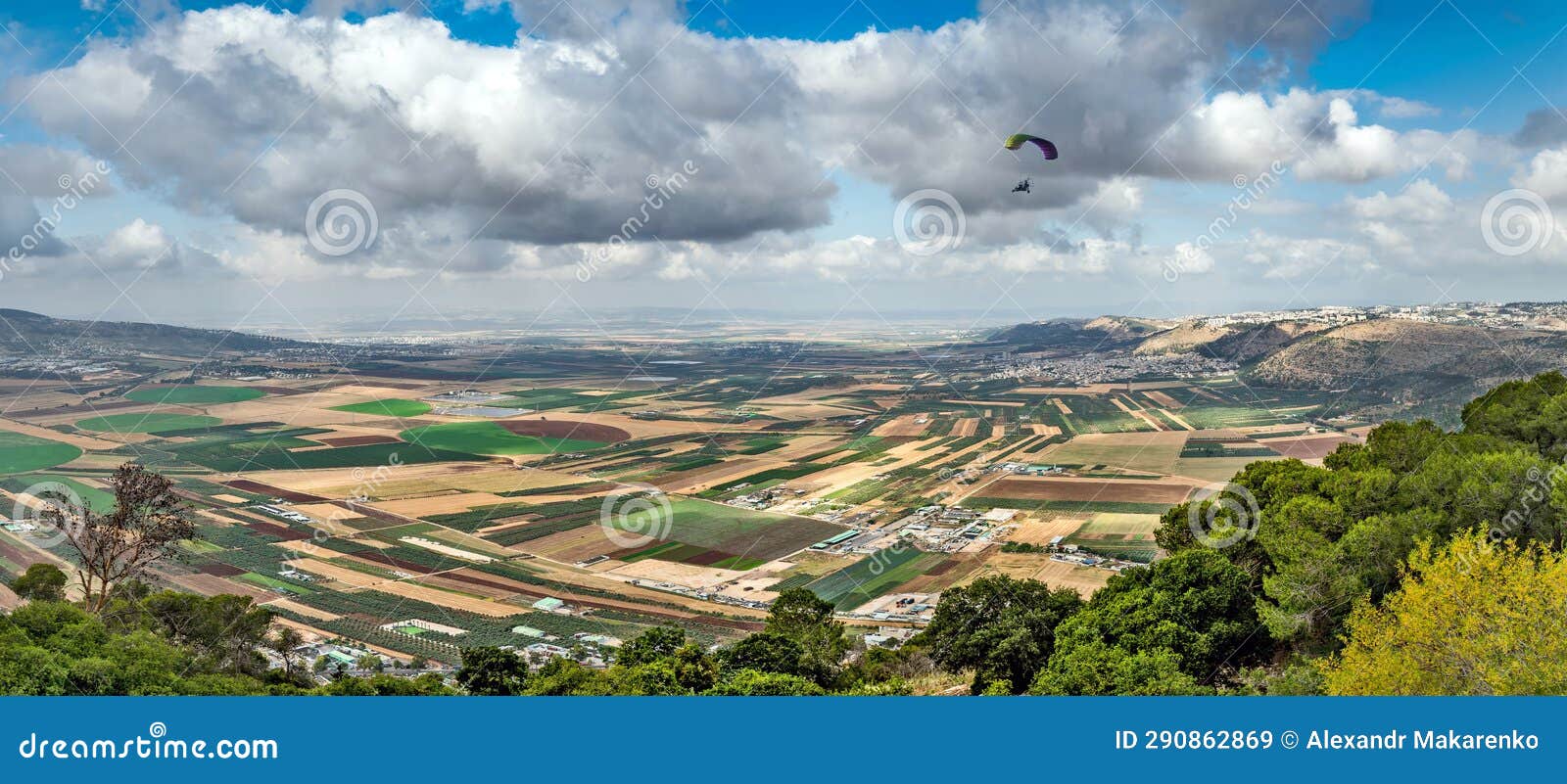 Panorama of the Israel Valley. Stock Image - Image of overview, valley ...