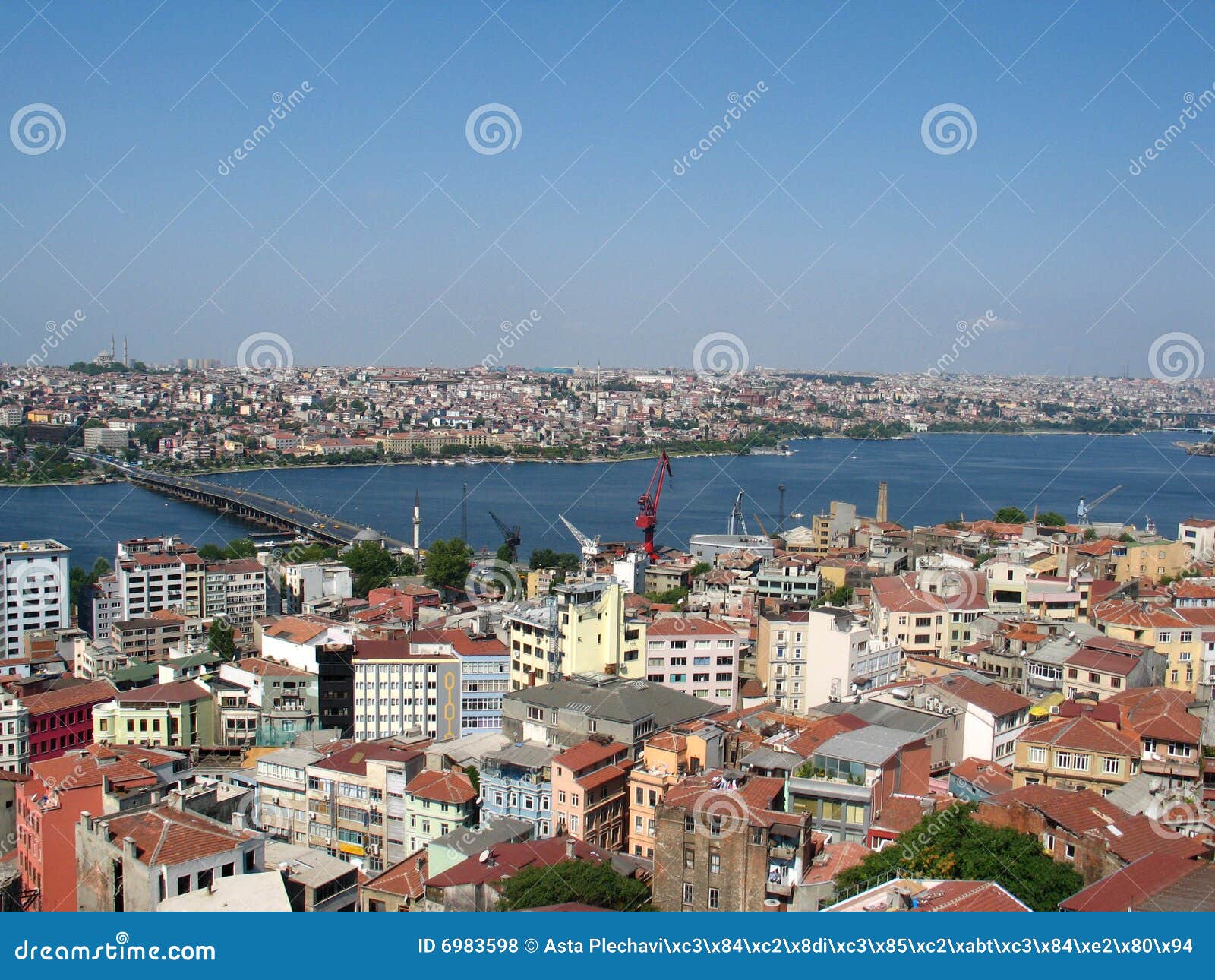 Panorama of Istanbul stock photo. Image of hill, elevation - 6983598