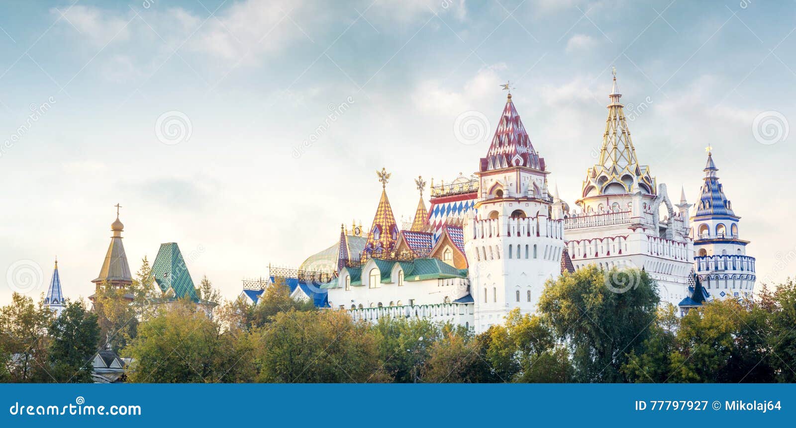 Panorama of Izmailovsky Kremlin, Moscow, Russia Stock Image - Image of ...