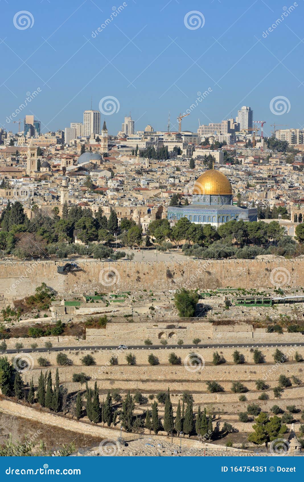 Panorama of Jerusalem stock image. Image of examples - 164754351