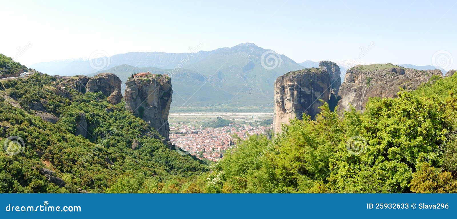 The Panorama of Kalampaka Town Stock Image - Image of orthodox ...