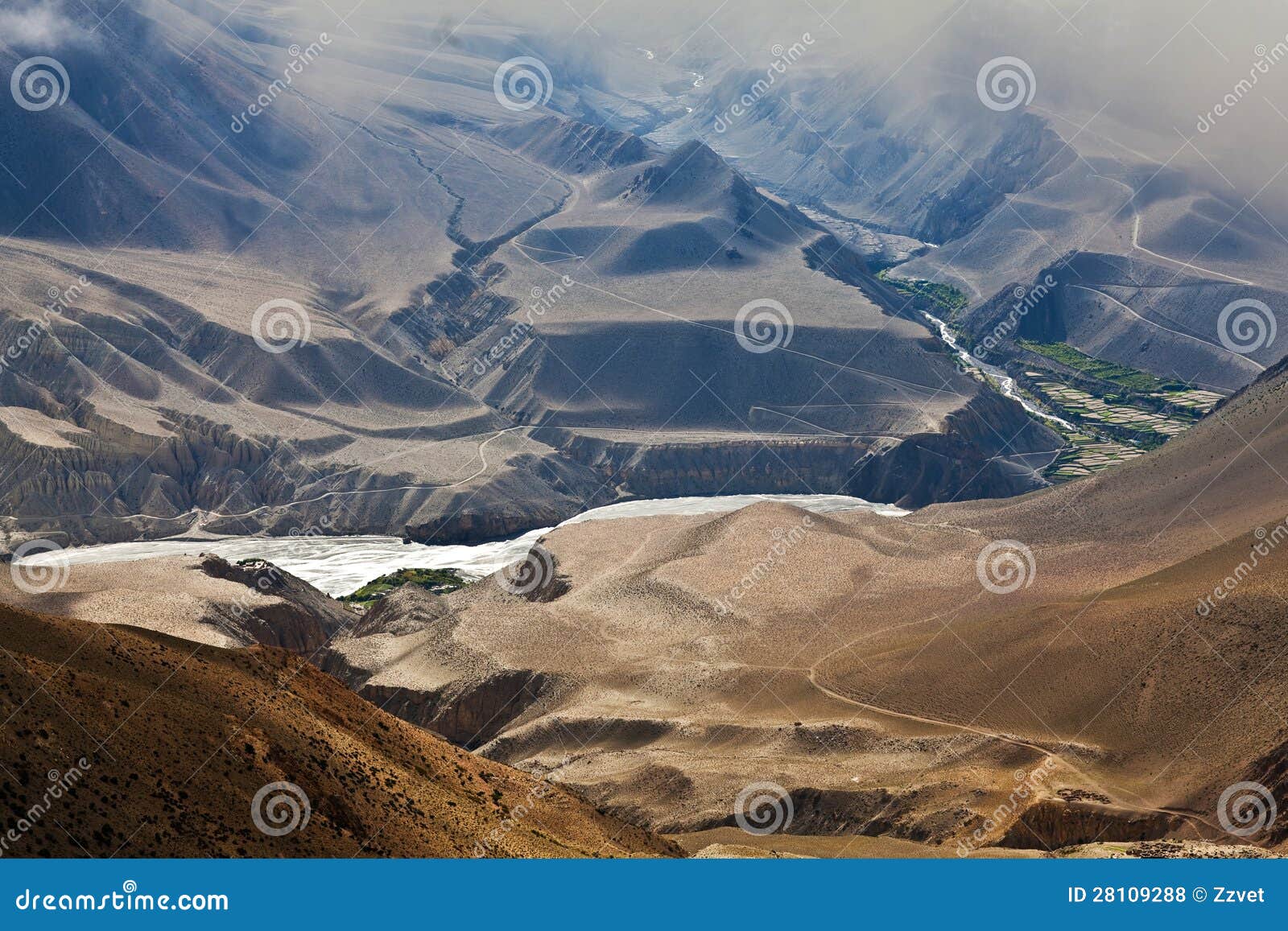 Panorama of Kali Gandaki Valley, Nepal Stock Photo - Image of ecology ...