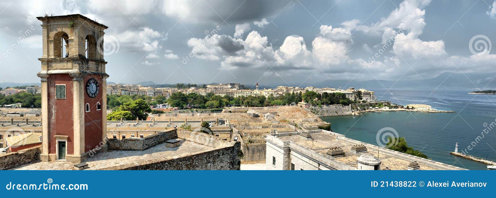 Panorama of Kerkyra city stock photo. Image of european - 21438822