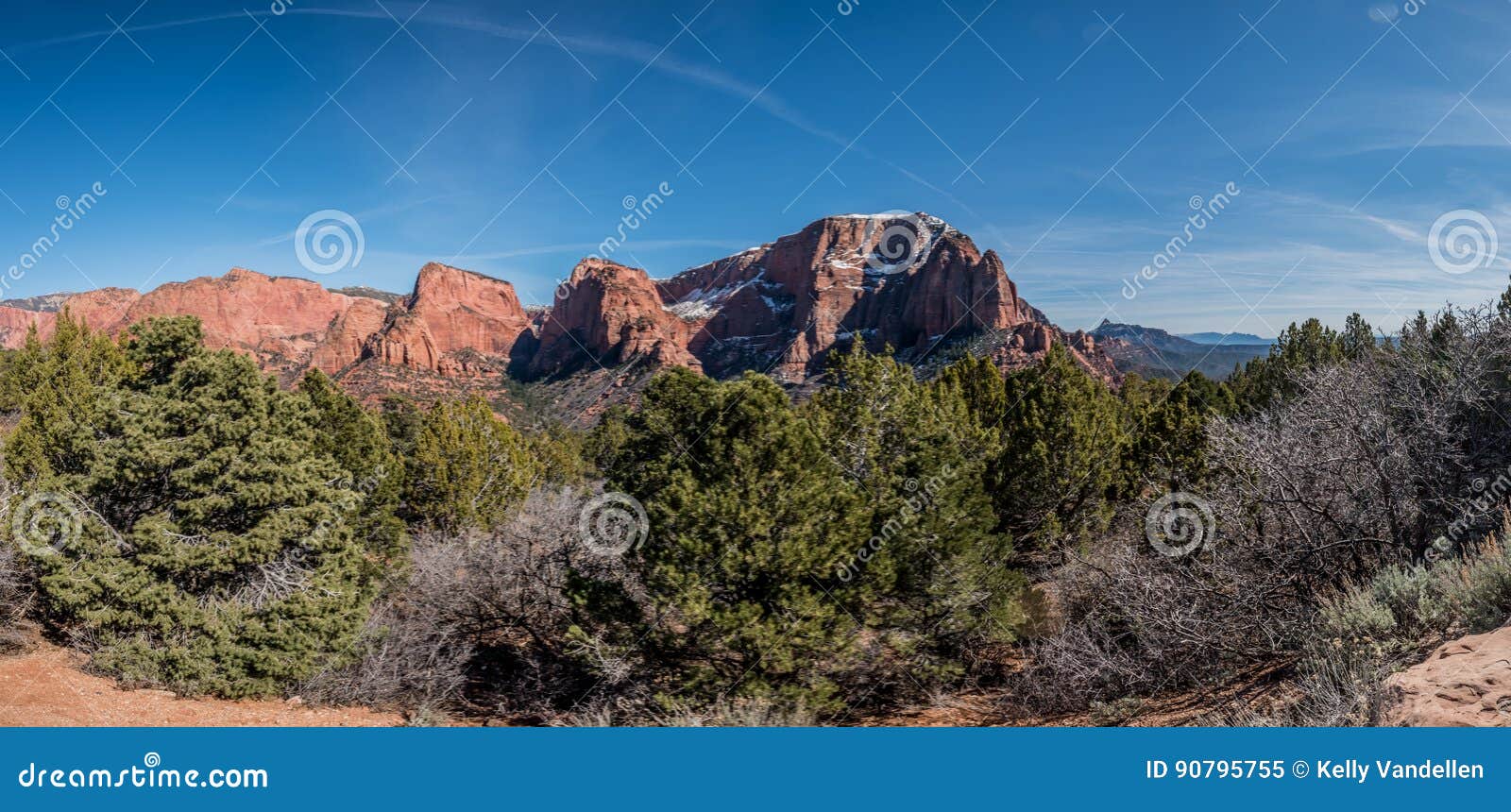 Panorama of the Kolob Canyons Stock Image - Image of national, erosion ...