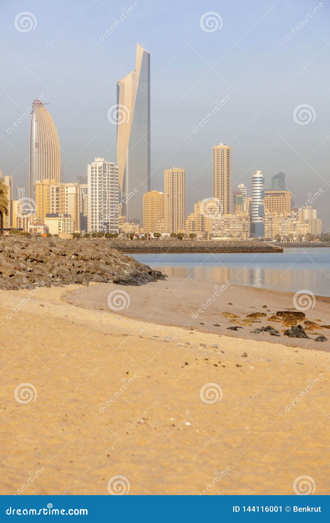 Panorama of Kuwait City from the Beach Stock Image - Image of capital ...