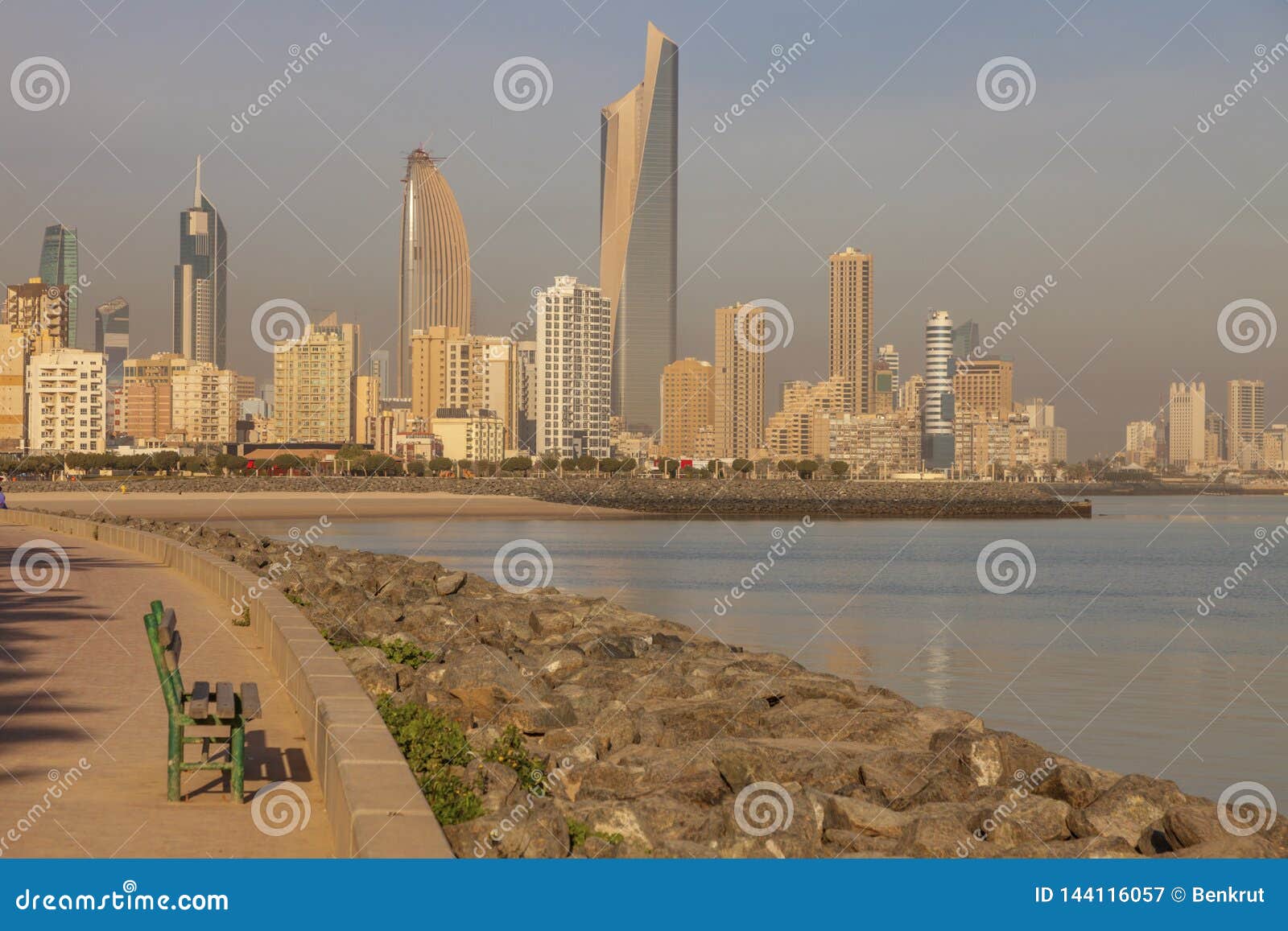 Panorama of Kuwait City from the Beach Stock Image - Image of building ...