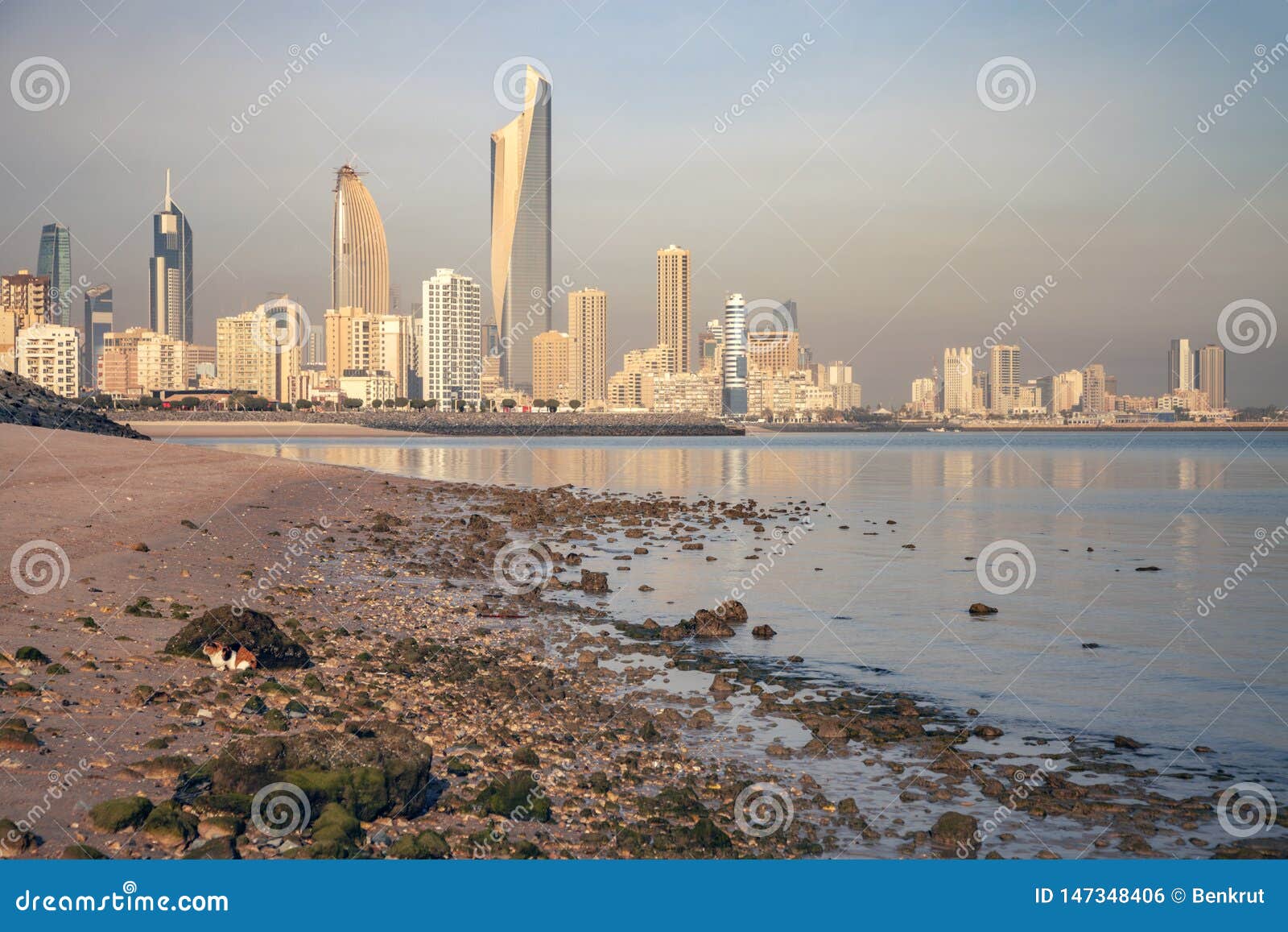 Panorama of Kuwait City from the Beach Stock Photo - Image of arabian ...