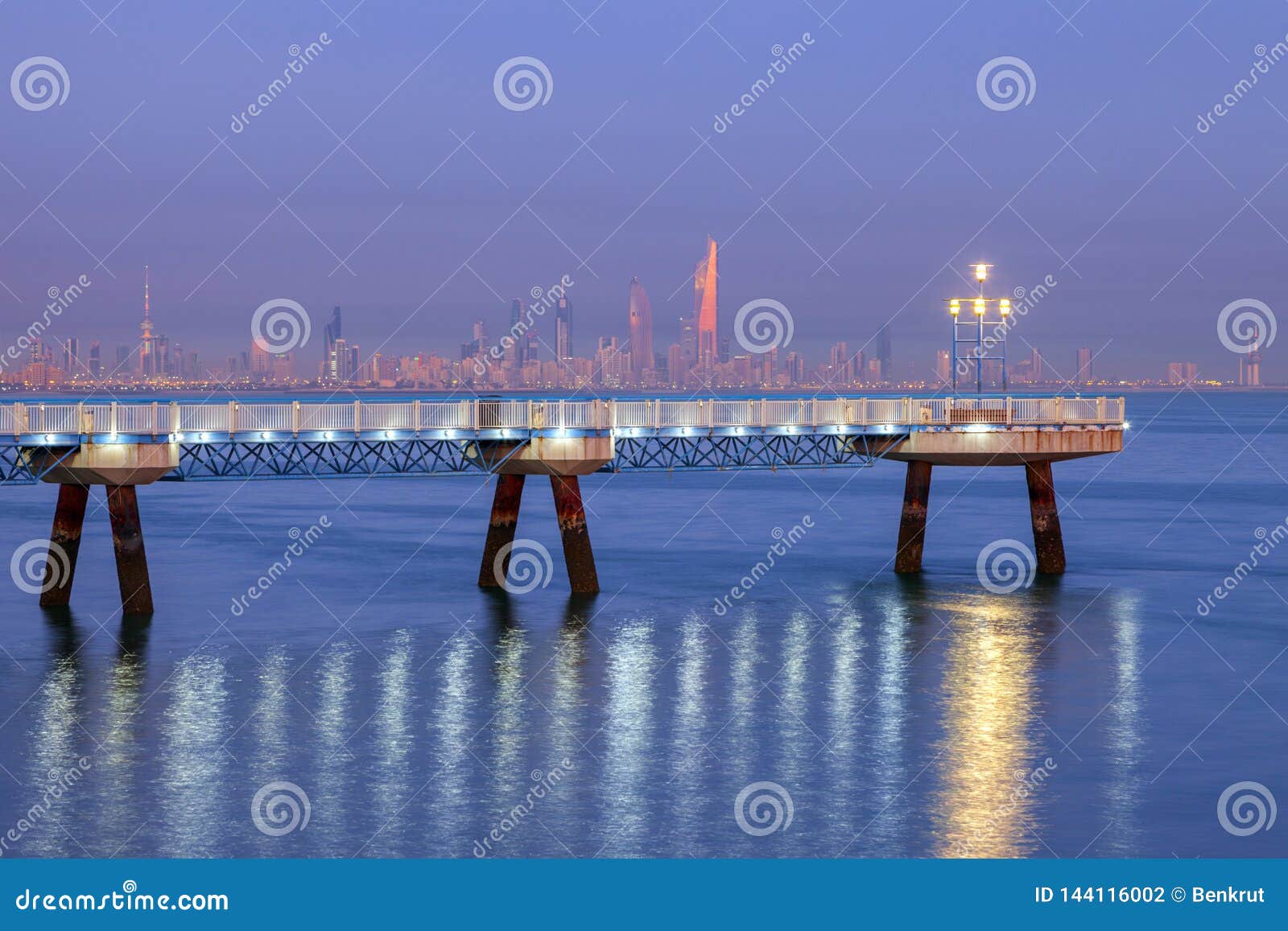 Panorama of Kuwait City at Sunrise Stock Photo - Image of arabian ...