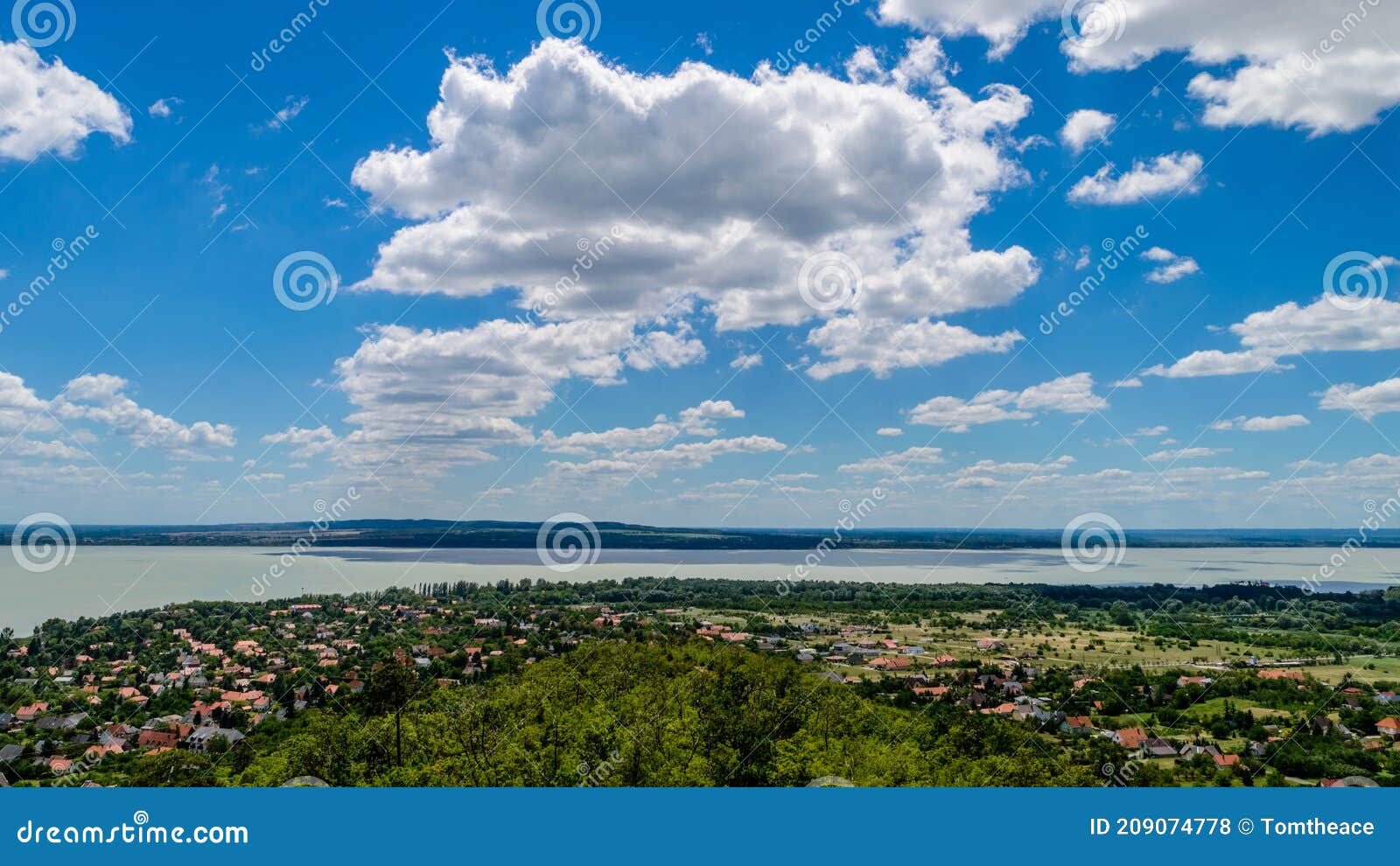 Panorama of Lake Balaton stock photo. Image of landscape - 209074778