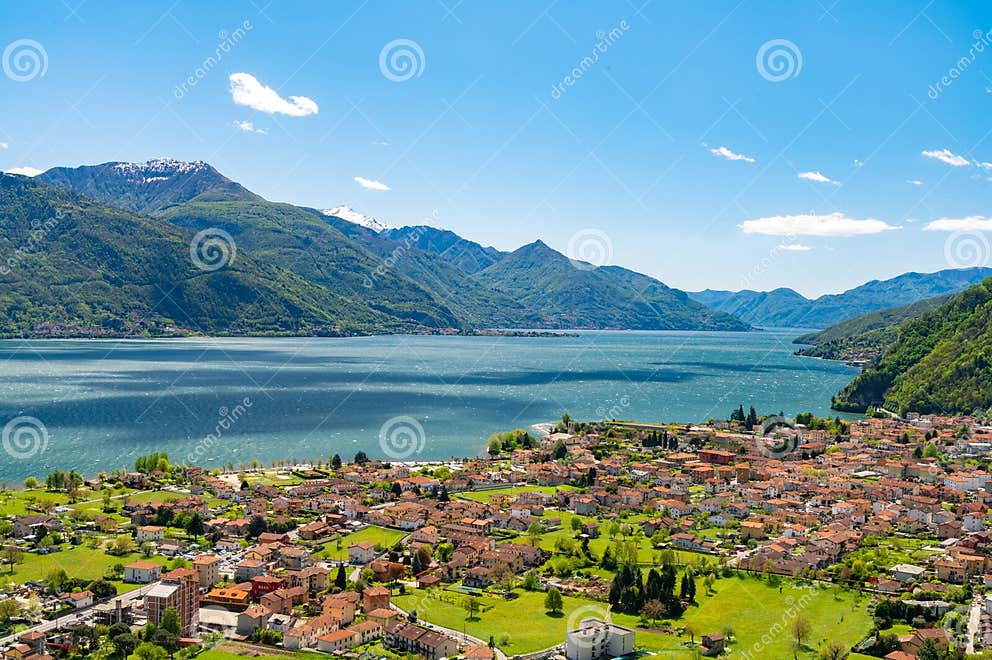 Panorama of Lake Como from Dongo. Stock Photo - Image of lario ...