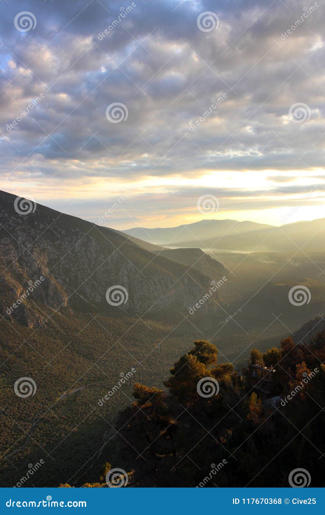 Panorama of Delphi stock photo. Image of summer, green - 117670368
